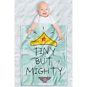 LOGOVISION Wonder Woman Lightweight Baby Blanket, 30"X40", Tiny But Mighty Unisex for Infants Girls & Boys