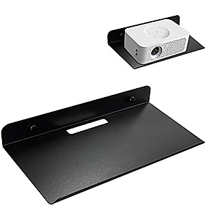 OLizee® Drill-Free Wall Mount Floating Display Shelf with Cable Hole Baby Monitor Projector Wall Shelf Video Camera Wall Holder WiFi Router Storage Shelf Smart Speaker Wall Shelf Large