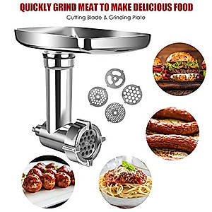 Meat Grinder Attachment for KitchenAid Stand Mixers, Durable Metal Sausage Stuffer Attachment for Kitchen Aid Stand Mixer, Food Grinder Accessories,Popular KitchenAid Mixer Attachment
