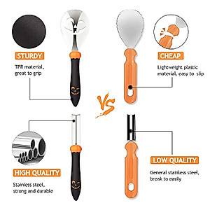 Sakmilu Halloween Pumpkin Carving Kit - 6 Pcs Pumpkin Carving Tools Stainless Steel with Stencils Storeage Bag for Halloween Decoration Jack-O-Lanterns