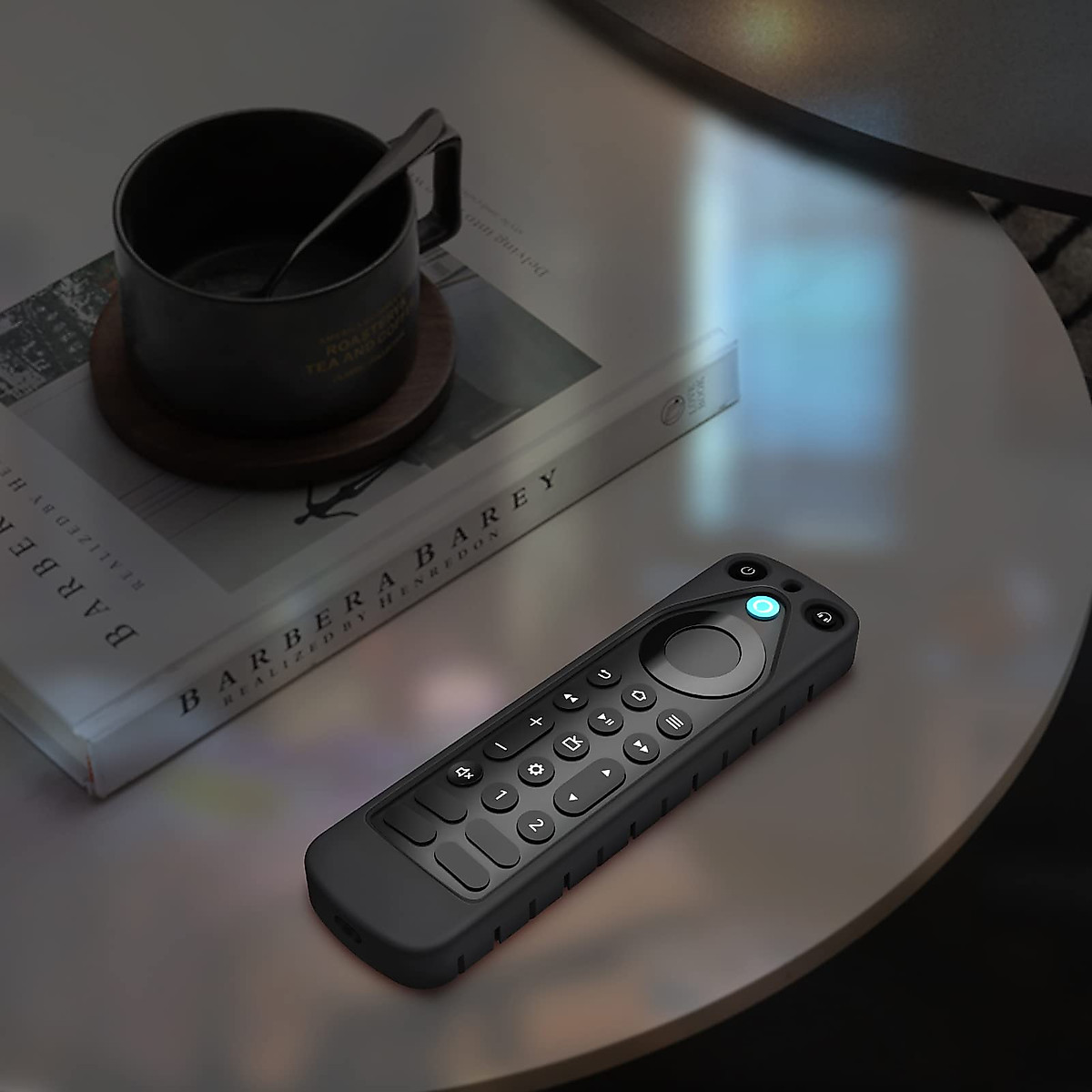 CaseBot Remote Case for Alexa Voice Remote Pro (2022 Release) - Honey Comb Lightweight Anti-Slip Shockproof Silicone Protective Remote Controller Cover, Black