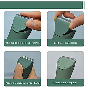 Audoc 2pcs Replacement Blades for Meridian Trimmer,Hygienic Ceramic Hair Replacement Blades for Meridian Body Trimmer (Onyx & Sage),Green