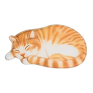 Cute Sleeping Cat Shaped Bedroom Area Rug Non-Slip Floor Mat Cute Sleeping Cat Shaped Area Rug Mats Tabby Cat Art Floor Carpet Vintage Cute Cat Kitten Area Rugs for Living Room Bedroom Home Decor
