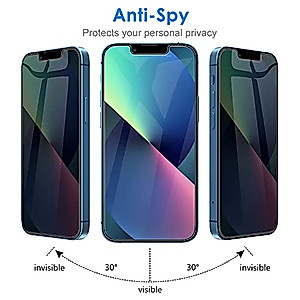 JETech Privacy Screen Protector for iPhone 13/13 Pro 6.1-Inch, Anti Spy Tempered Glass Film, 2-Pack
