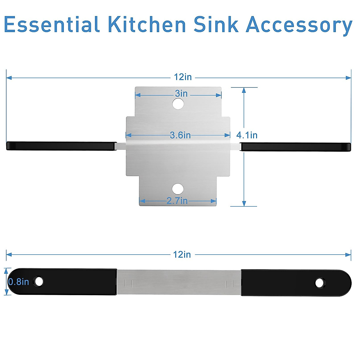 BoomBa Waste Drain Tool for 3 Tier Sink in Commercial Kitchens - Stainless Steel Twist Waste Drain Tool and Lever Waste Plumbing Drain Tool, Silvery, 0201478