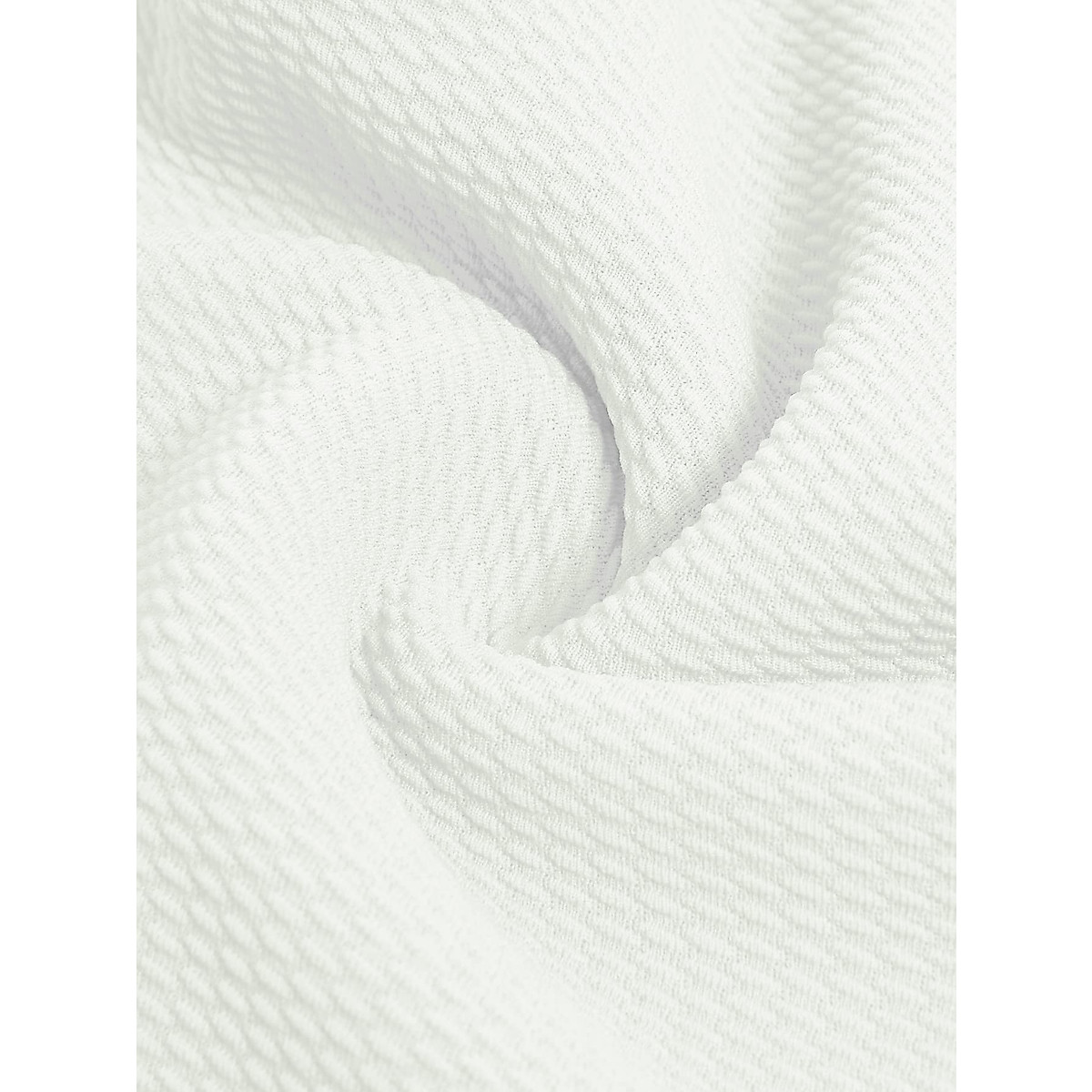 SweatyRocks Women's 2 Pieces Swimsuit High Waist Scalloped Trim Lace Up Bikini Set Plain White L