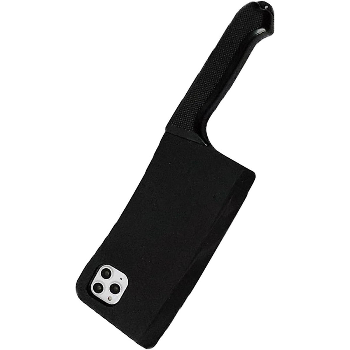 LELEBEAR Cleaver Phone Case, Cleaver Knife Phone Case, Funny Kitchen Knife Shaped Soft Silicone Phone Case for iPhone 14 13 12 Pro Max (Black, for iPhone 12)