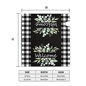 Spring Welcome Mailbox Covers Magnetic Standard Size 18" x 21", Buffalo Plaid Wreath Mailbox Covers Mail Wraps Cover Letter Post Box for Gardern Yard Outdoor Decor