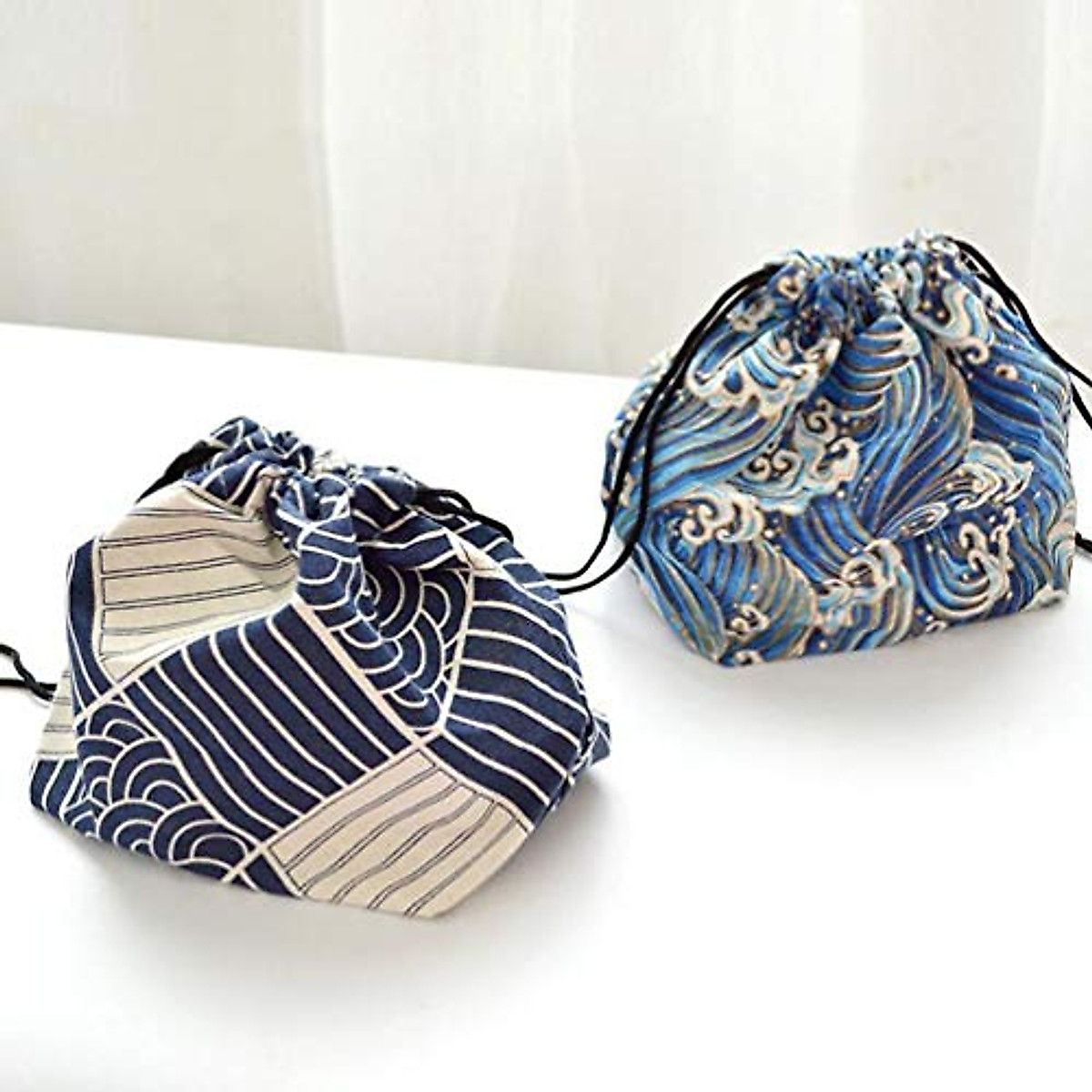 UPKOCH 3pcs Lunch Tote Bag Japanese Drawstring Bento Pouch Portable Bento Storage Bag Lunch Handy Bags for Outdoor Office School