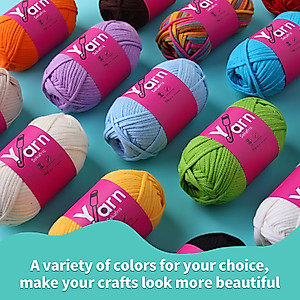 Sekafris Crochet Yarn with Cotton Yarn for Crocheting - Crochet Knitting Yarn for Beginners with Easy-to-See Stitches - Yarn for Crocheting - Parfait Chunky Yarn -Cotton-Nylon Blend (Rainbow)