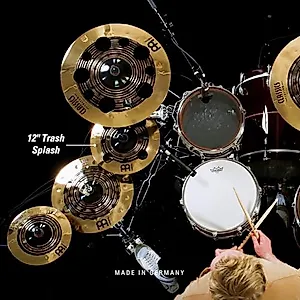 Meinl Cymbals Classics Custom Dual 12" Trash Splash Cymbal for Drum Set, Dark/Brilliant — Made in Germany — B12 Bronze, 2-Year Warranty, (CC12DUTRS)