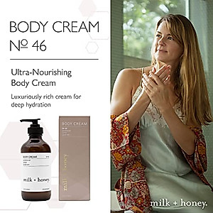 milk + honey Rich Body Cream No. 46, with Sandalwood, Vetiver, and Cardamom, Body Cream for Women and Men, Ultra-Nourishing Moisturizing Lotion, 8 oz.