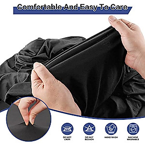 GFCC Black Spandex Table Cover - 6FT 3 Pack Stretch Table Covers Rectangle Spandex Tablecloth Elastic Stretch Table Covers for Wedding Party Restaurant Fitted Table Cloth