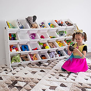 Humble Crew Mega Kids Toy Storage Organizer with 28 Storage Bins, White