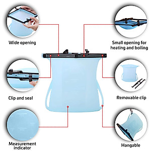 Reusable Silicone Food Bag Odorless Dishwasher Safe No Pop Open Leakproof Snack Bags Stand-Up Easy Dry Flat Bottom Freezer Food Storage Bag Best Ziplock Bags Alternative For Meats, Marinates