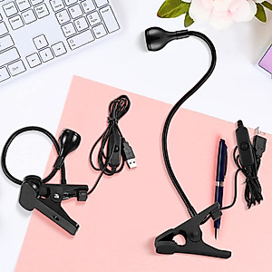 VIHOSE Big Chip 395nm UV LED Light Fixtures with Gooseneck and Clamp Mini Desk Light Clamp Portable Gooseneck for Outdoor Stall Gel Nail Curing, 5V USB Input(Black,2 Pieces)