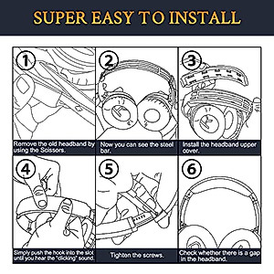 SOULWIT Replacement Headband Pad Kit for Bose QC35 & QuietComfort 35 II (QC35 ii) Headphones, Easy DIY Installation (Black)