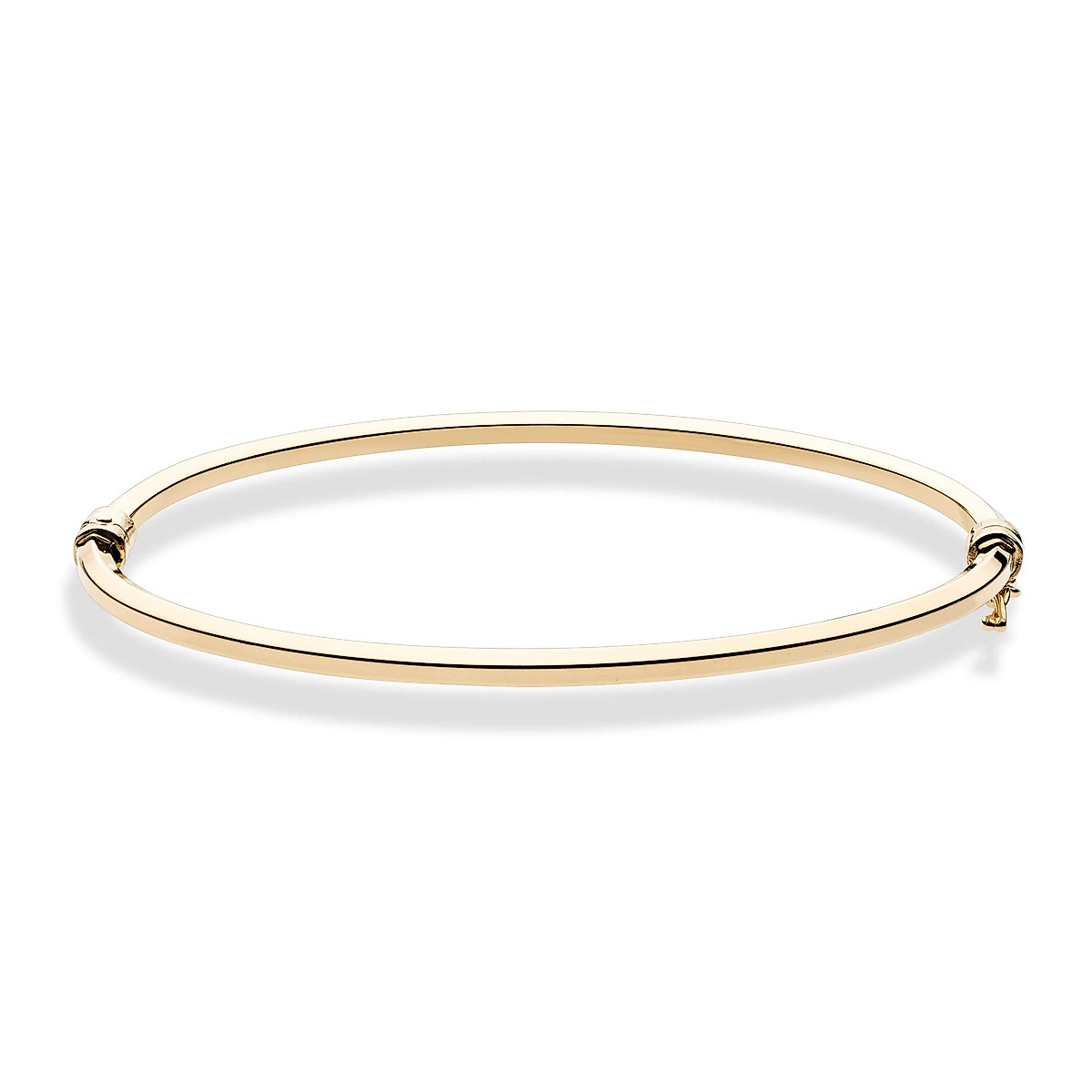 Miabella 18K Gold Over Sterling Silver Italian Oval Hinged Bangle Bracelet for Women, 6.75 to 8 Inch, 925 Made in Italy (Medium - 7.5 Inches)
