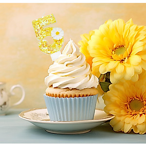 Birthday Candle 1, Yellow Flower Number 1 Candle for Cake Theme Party Supplies