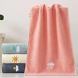 RUIBOLU Hand Towels for Bathroom Set 4 Piece, 100% Cotton Bath Hand Towel, Face Towel Soft Highly Absorbent Towels for Adults and Children for Bathroom Kitchen, 14x29 Inch (Pink White Blue Gray)