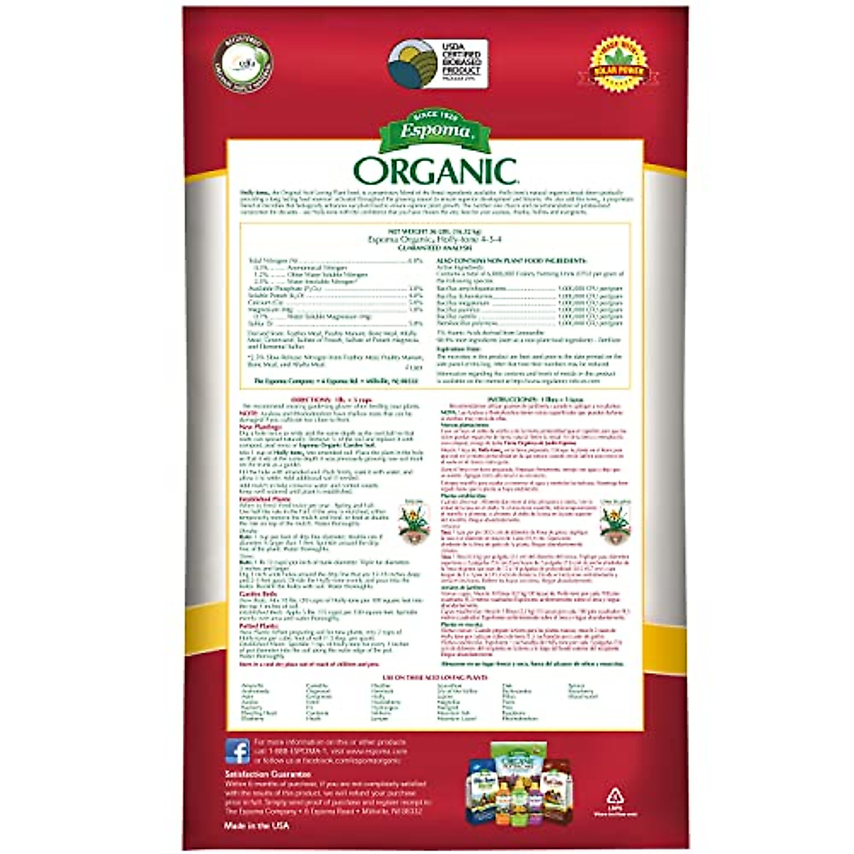 Espoma Organic Holly-tone 4-3-4 Natural & Organic Evergreen & Azalea Plant Food; 36 lb. Bag; The Original & Best Fertilizer for all Acid Loving Plants including Rhododendrons & Hydrangeas.