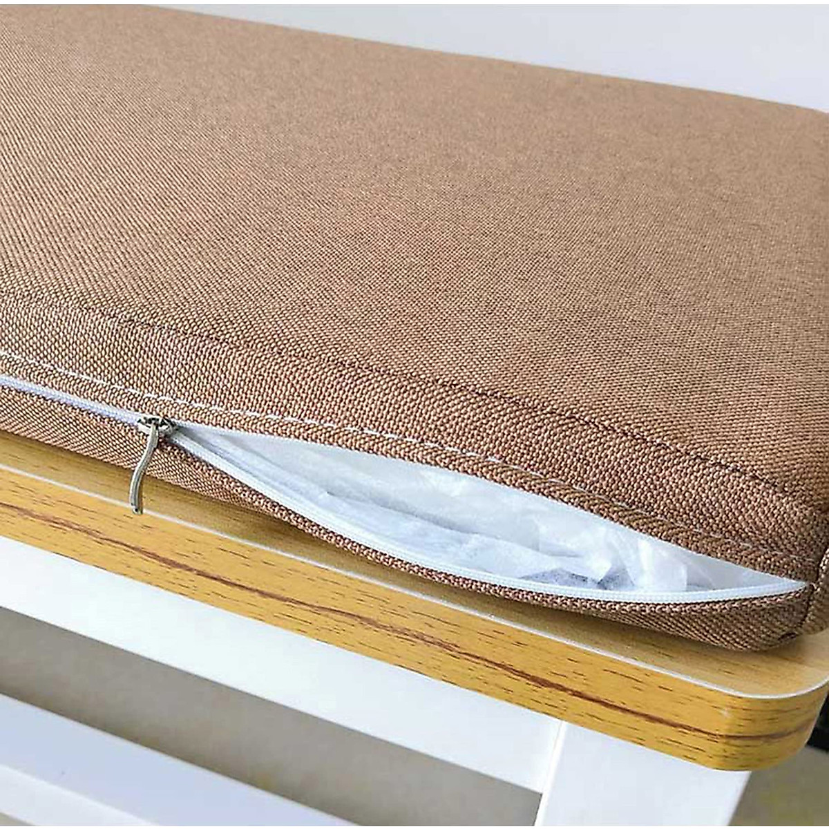 Bench Cushions,High Density Foam Cushion Seat Pad Outdoor Patio Furniture Bench Cushion with Zipper Long 2in Thick Washable Swing Chair Seat Pad Non-Slip,40x16in,Blue-6