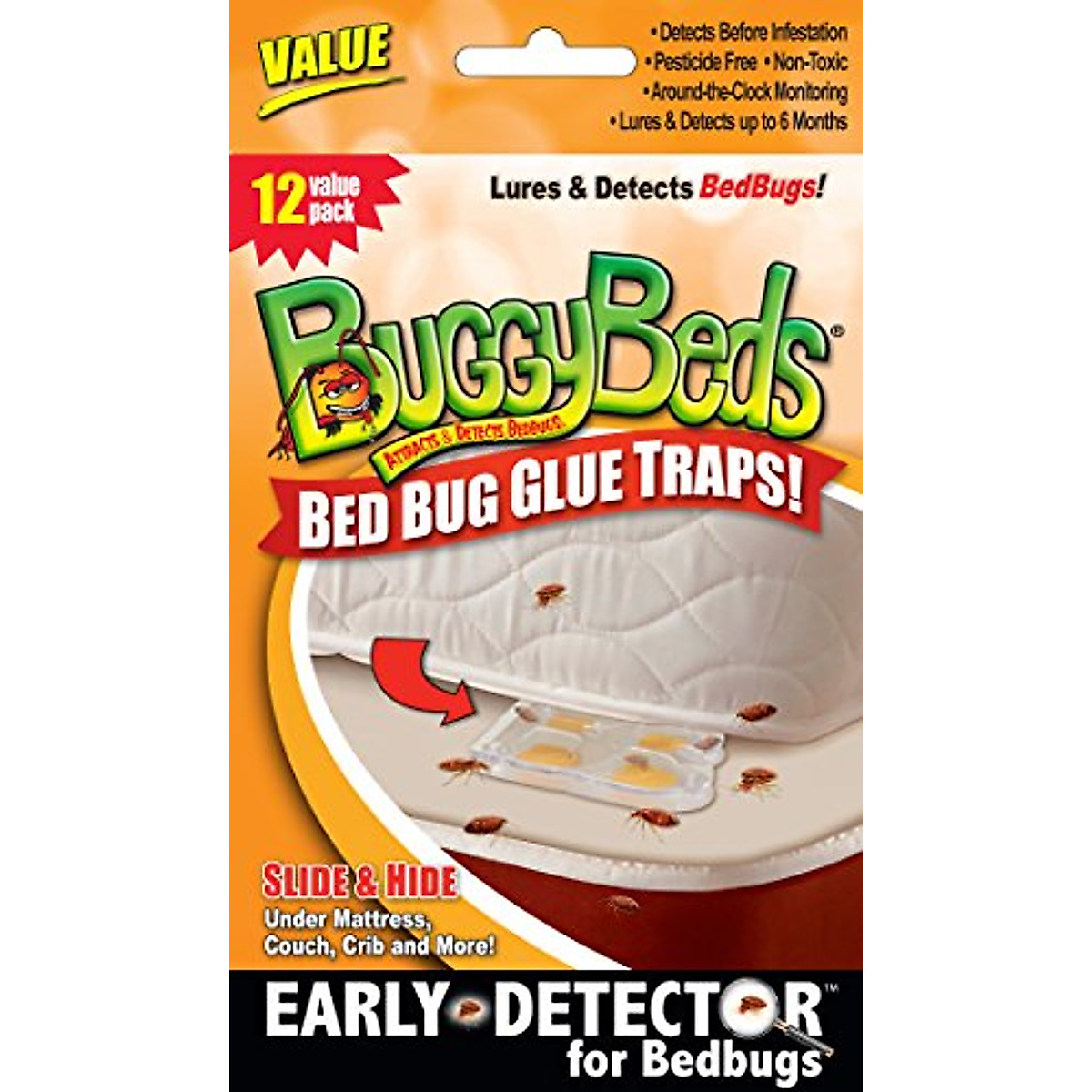 BuggyBeds® Bed Bug Glue Traps, Home, 12 Pack