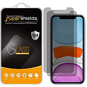 (2 Pack) Supershieldz Designed for Apple iPhone 11 and iPhone XR (6.1 inch) (Privacy) Anti Spy Tempered Glass Screen Protector, 0.33mm, Anti Scratch, Bubble Free