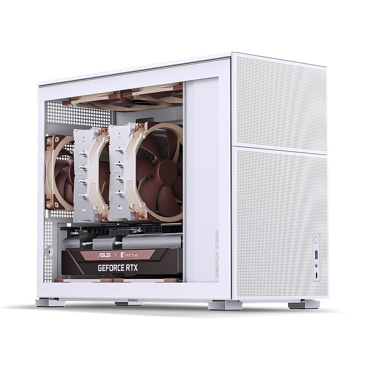 JONSBO D31 MESH White Micro ATX Computer Case, M-ATX/ITX Mainboard/Support RTX 4090(335-400mm) GPU 360/280AIO,Power ATX/SFX: 100mm-220mm Multiple Tool-Free Design,White