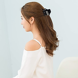 12 Pieces Medium Size Hair Claw Clamp 1.3 Inch No-Slip Grip Jaw Clips for Women and Girls Stocking Stuffers(Black and Brown)