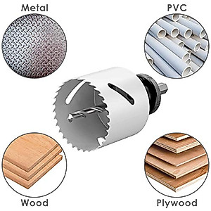 Ryker Hole Saw Kit with Arbors and Replacement Drill Bits, Heavy Duty Steel Construction for Boring Wood, Aluminum, Metal, or PVC, Plumbing and DIY Carpentry (Bi Metal - Metal Hole Saw Kit)