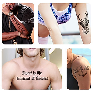 Personalized Temporary Tattoos with Name/Text, Custom Fake Name Tattoos Temporary Waterproof Body Sticker for Women and Men