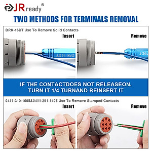 JRready ST5236 Deutsch Pin Extractor Tool for 16#12#20# Solid/Stamped Contacts 10-22 AWG, Terminal Removal Tool Kit with Steel DRK-RT1 for Deutsch DT,DTM,DTP Series Connector 13PCS