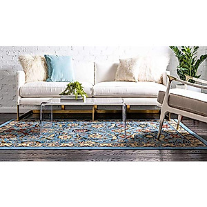 Unique Loom Espahan Collection Area Rug - Cape Cod (2' 2" x 3' 1" Rectangle, Blue/ Black)