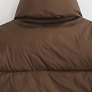 Womens Winter Coats With Hood, Women'S Puffer Vest Coat Tank Top Bomber Lightweight Stand Collar Zip Solid Quilted Jacket Women Coat Jackets Chamarras Colombia Jacket Coats (S, Brown)