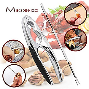 Lobster Crackers and Picks Set - Premium Metal Crab Crackers with Non-slip Grip; Stainless Steel Picks & Forks. Seafood Crackers for Crab Claws. Best Nut Cracker Tool for Pecan, Walnut, Nut Shells