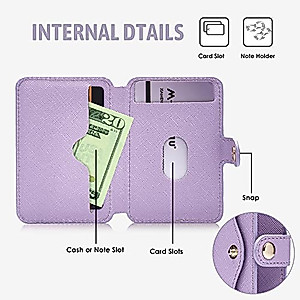 M-Plateau Card Holder, Phone Wallet Stick on with Slim 3M Sticker Match iPhone 14 Pro Case and Most Smartphones (Lavender)