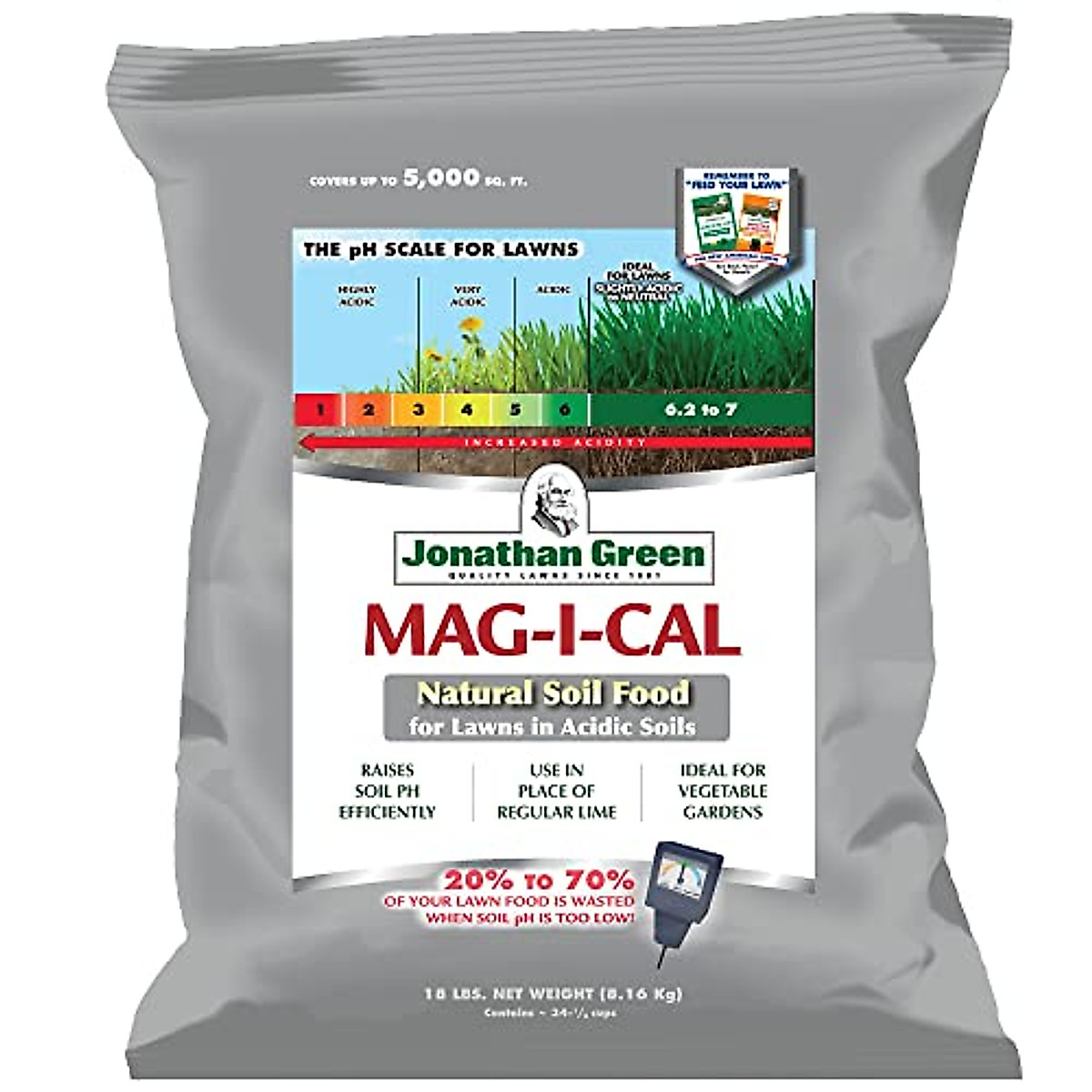 Jonathan Green (11353) Mag-I-Cal Soil Food for Lawns in Acidic Soil - Soil Amendment for Grass (5,000 Sq. Ft.)
