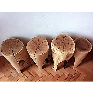 Reclaimed Wood Side Coffee Tables (Set Of Three), Log Furniture, Tree Stump Table, Home Decoration, Rustic Dorm Decor