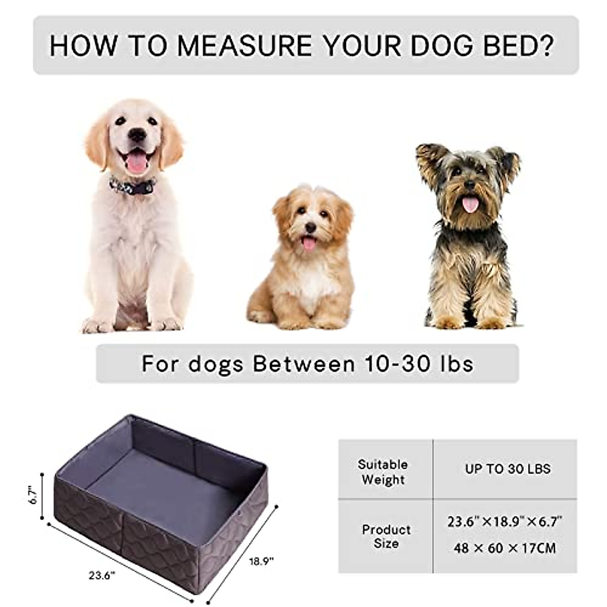 Dog Bed Pet Portable Bed with Durable Warmth Soft Waterproof Lining Removable Washable Bed Cover Anti-Slip Dog Bed Mattress Pet Sofa for Dogs and Cats