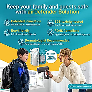airDefender Disinfectant Fogger Sanitizer Spray Machine - Cordless Electric Atomizer Sprayer Gun for Home, Offices, Garden, Gym, School, Restaurants