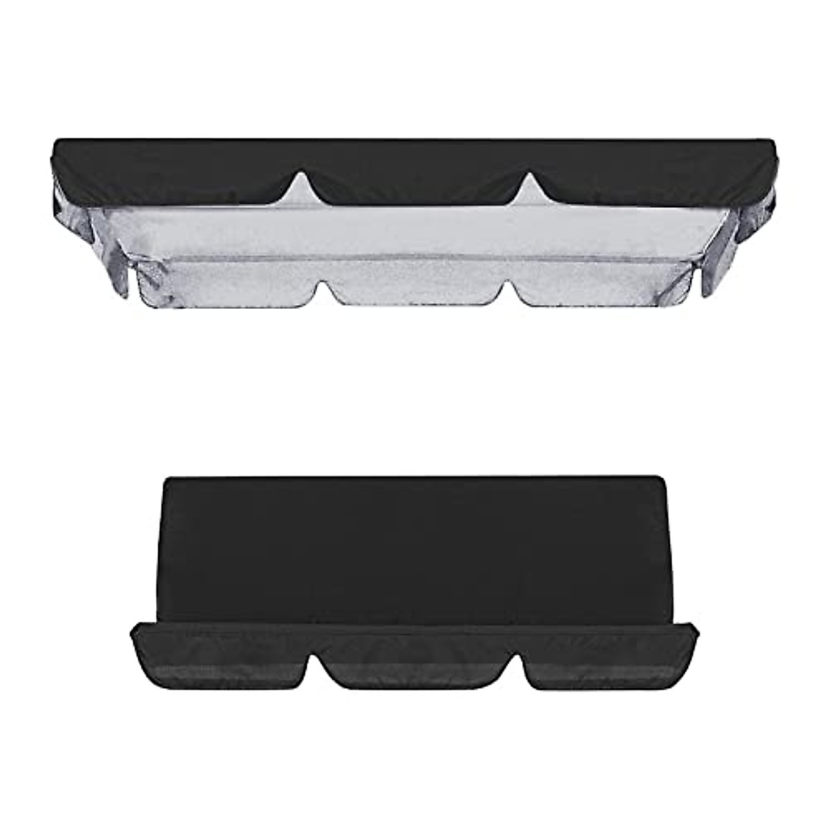 Outdoor Swing Canopy Cover, 2-Seater Canopy Swing Sets for Backyard, Replacement Swing Waterproof Top Cover Set for Patio/Lawn/Garden, Swing Canopy Cushion Sunscreen Uv Protection (No Steel Frame)