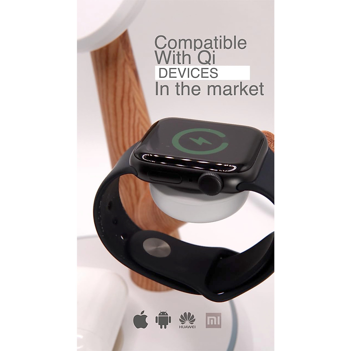 Tree Design Wireless Charger, 4 in 1 Qi Charging Station Stand for Multiple Devices, Charging Station for iPhone 15 14 13 12 Series, Apple Watch Ultra/SE/9/8/7/6/5/4/3/2 and AirPods (White)