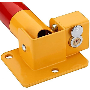 T-Shaped Heavy Duty Car Parking Space Lock Bollard Folding Lane Parking Barriers Security Posts for Private, Business, with Screws & Key (Yellow 550x400mm)