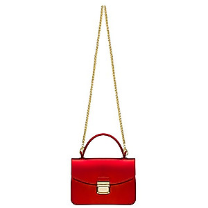 Top Handle Clutch Handbags Jelly Crossbody Bags for Women Tote Purse - Burgundy Red One Size