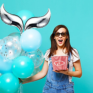 10 Pieces Mermaid Tail Balloons 24 Inches Large Curve Foil Balloon Mermaid Tail Foil Balloons Mermaid Tail Balloon Party Supplies for Birthday Baby Shower Wedding, Purple, Blue, Gold, Silver, Rose Red