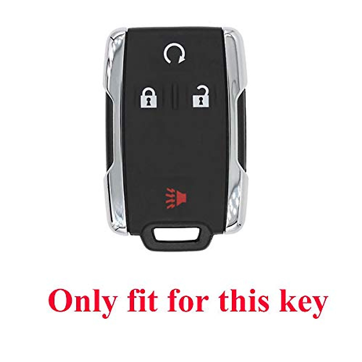 Btopars 2Pcs Rubber 4 Buttons Smart Key Fob Cover Case Protector Keyless Compatible with Chevrolet Chevy GMC 2014 2015 2016 2017 2018 2019 Silverado Sierra 2020 2021 Colorado Canyon Black Purple