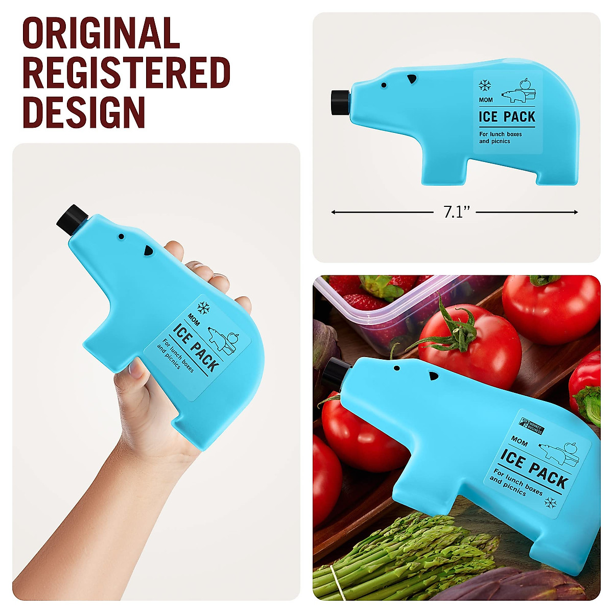 Monkey Business Kids Ice Packs For Lunch Box/Lunch Ice Packs Reusable/Slim Ice Packs Perfect For Your Kid's Lunch Box/Fun Freezer Packs Your Kids Will Love (Mom Pack of 4)