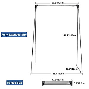 GIPOBUY Portable Clothes Rack Folding Travel Garment Rack, Foldable Collapsible Clothing Rack, Small Portable Hanging Drying Rack for Dance, Painting, Travel,Camping,Vendors,RV, black (Non-Heavy Duty