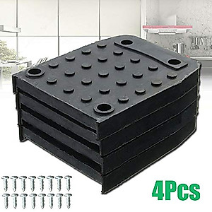 EKDJKK Stilt Sole Anti-Slip Pads for Drywall, 4pcs Stilts Sole Foot Pads Stilt Sole Replacement Kit,Construction Tripod Mat with Screw,Non-Slip Indoor Decoration(Black)